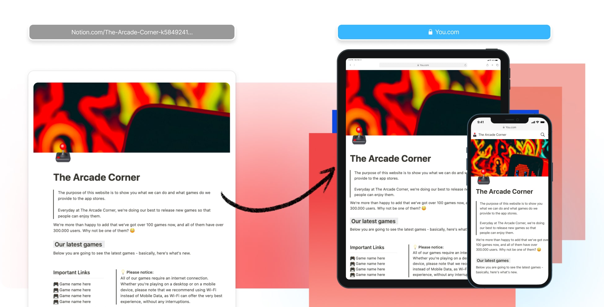 Create A Game Website In Notion Websites For Games no code Free 